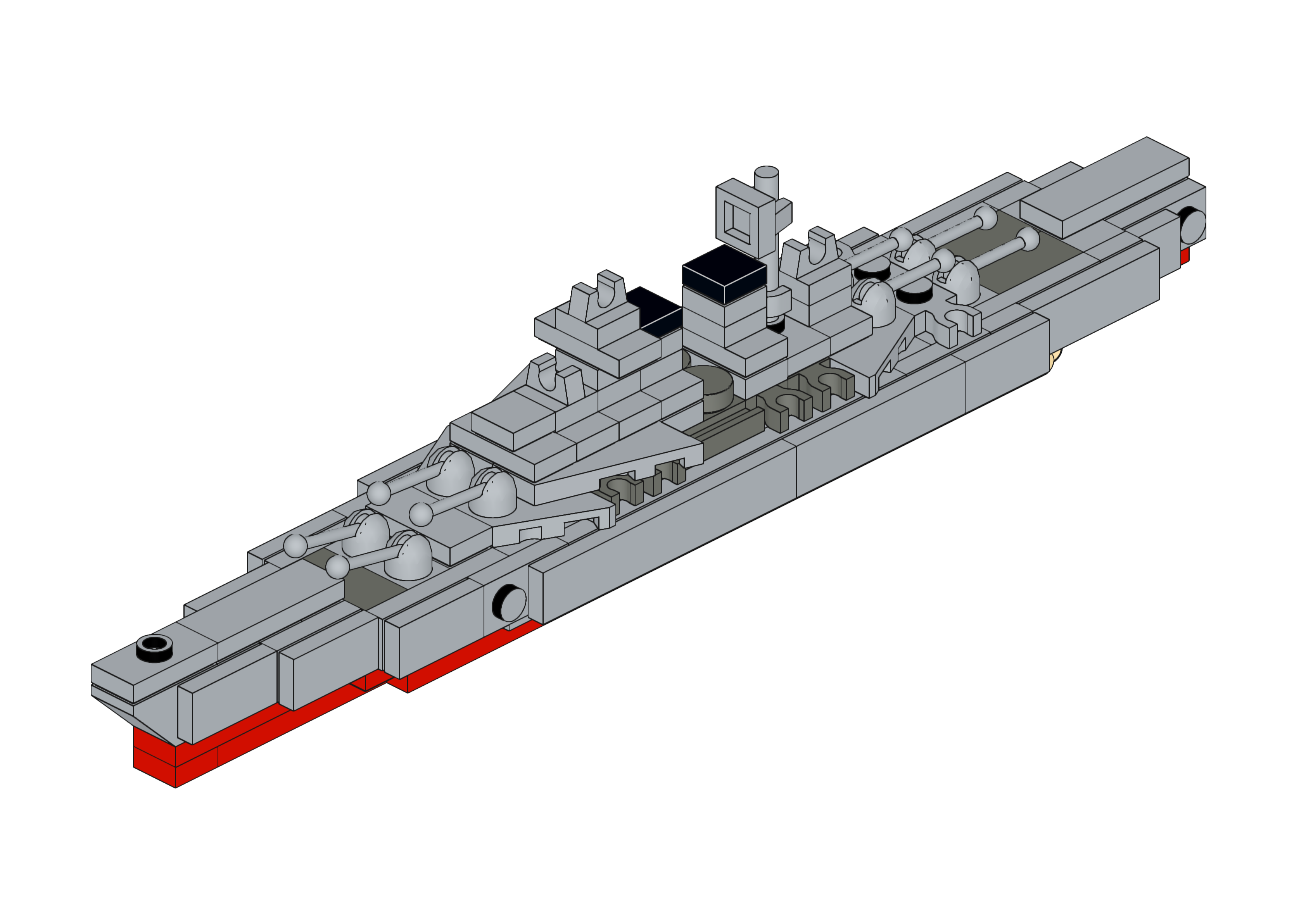 LEGO H-44 Battleship Prototype MOC